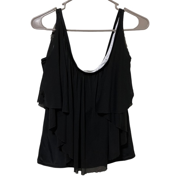 VENUS | Swim | Venus Black Mesh Overlay Flowy Swim Tankini Top | Poshmark